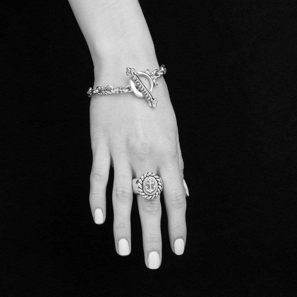 Spanish Anchor Chain Link Bracelet in Sterling Silver, 7.5mm ...