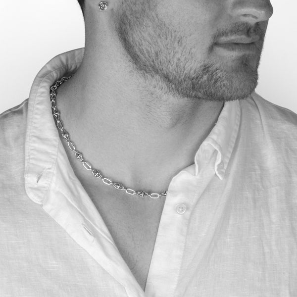 Barcelona Chain Link Necklace in Sterling Silver, 6mm – BLOODLINE DESIGN