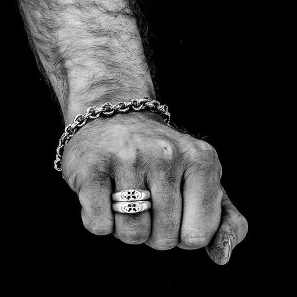 16th-Century Cross Stacker Ring In Sterling Silver, 4mm – BLOODLINE DESIGN