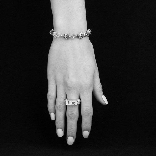 Crowned Vive Ring In Sterling Silver, 7mm – BLOODLINE DESIGN